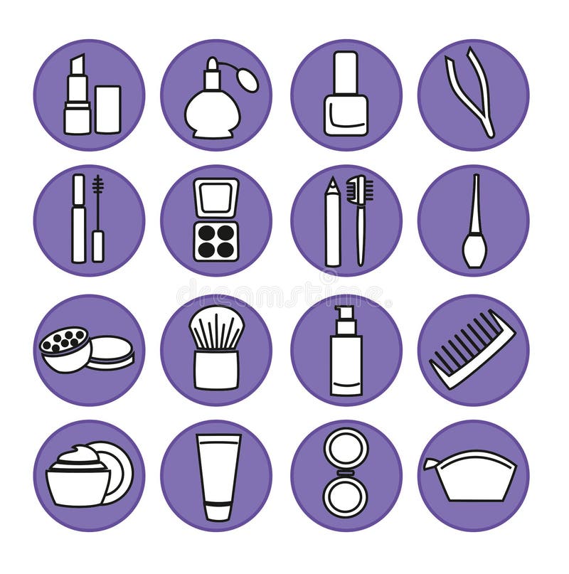 Beauty and make up icons. stock vector. Illustration of mascara - 88410614