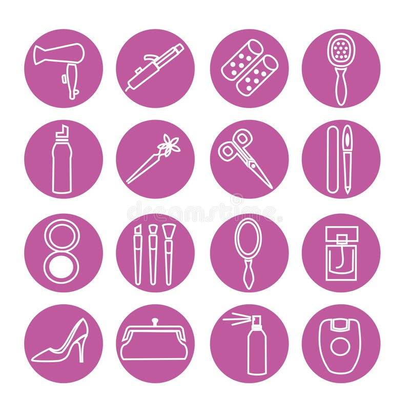 Beauty and make up icons. stock vector. Illustration of foundation ...