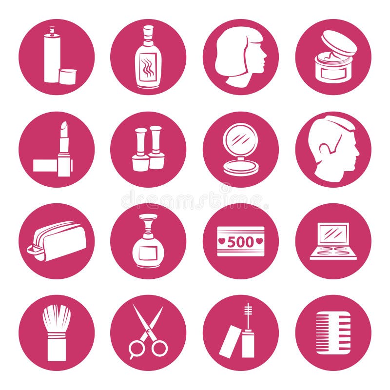 Beauty and makeup icons stock vector. Illustration of facial - 48729685