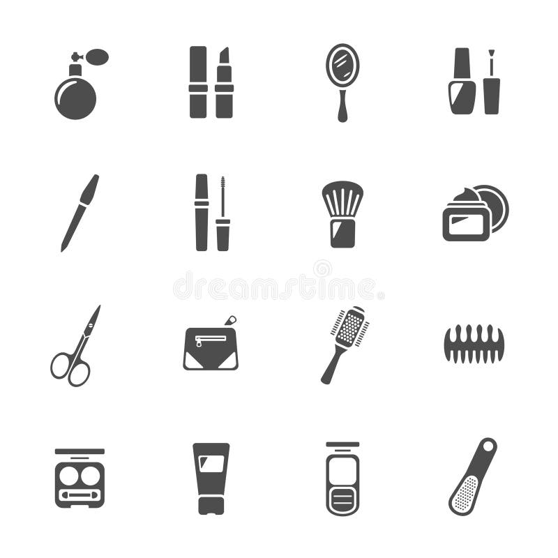 Beauty and makeup icons stock illustration. Illustration of female ...
