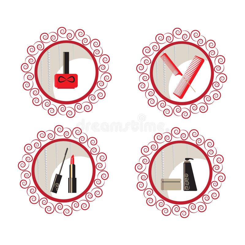 Beauty and makeup icons stock vector. Illustration of facial - 48729685