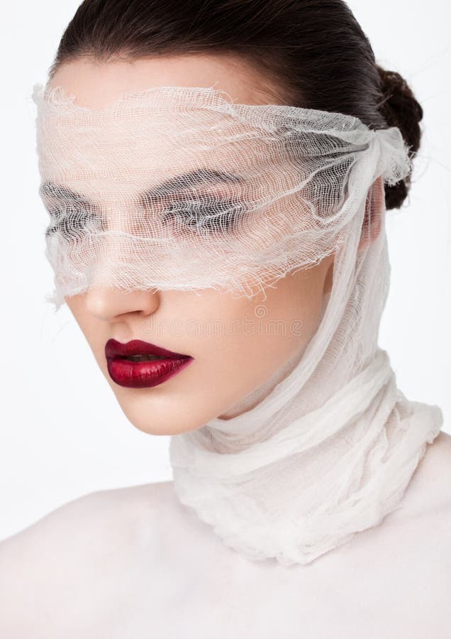 Beauty Makeup Plastic Surgery White Bandage Model Stock Photo - Image ...