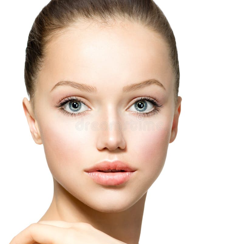 Beauty Woman Face Portrait. Beautiful Model Girl with Perfect Fresh ... Beauty Woman Face Portrait. Beautiful Model Girl with Perfect Fresh ...