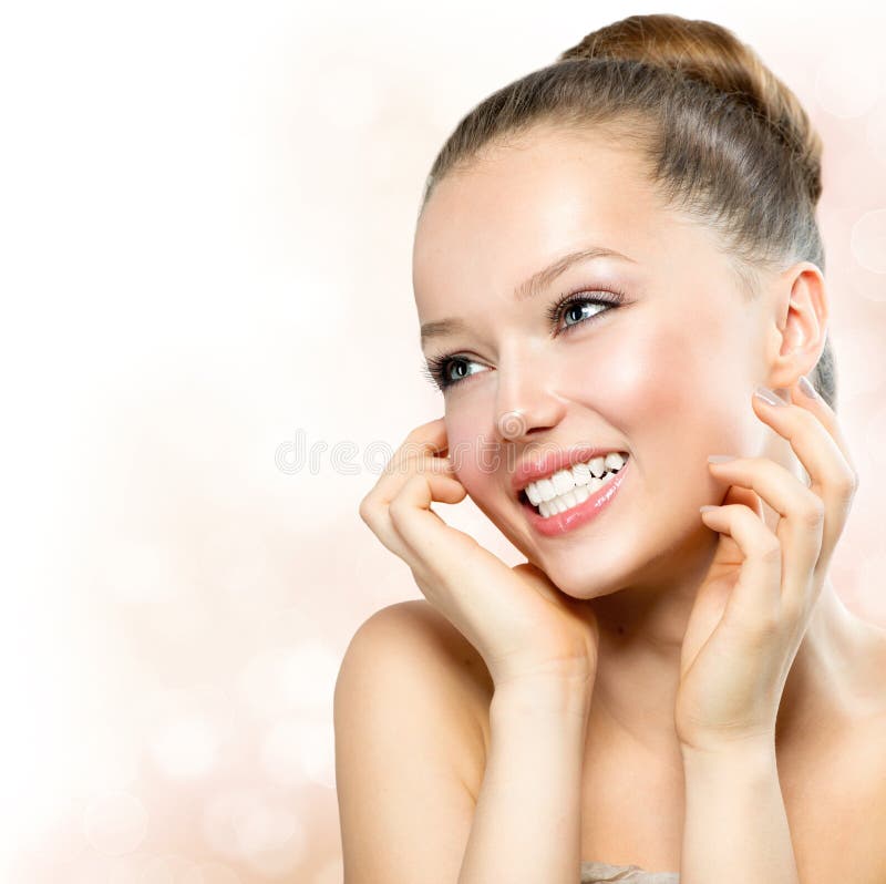 Beauty Model Girl Portrait stock photo. Image of blue - 29212646
