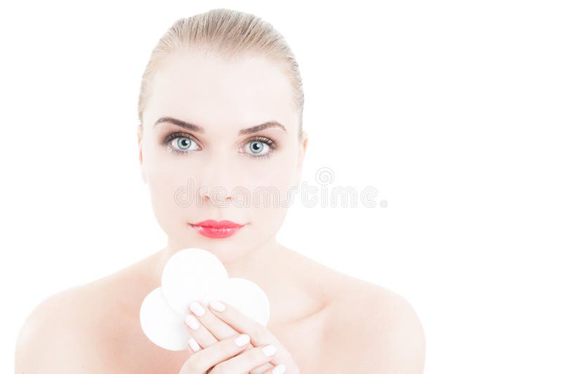 Beauty Model Holding Face Cleaner Disc Stock Photos - Free & Royalty ...