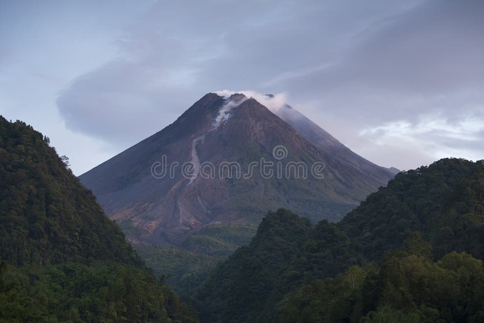 Mount merapi stock photo. Image of sunset, natural, merapi - 210504754