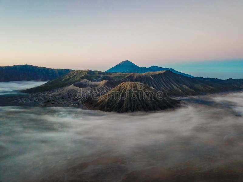 The Beauty of Mt Bromo at Sunrise Stock Image - Image of drones, crater ...