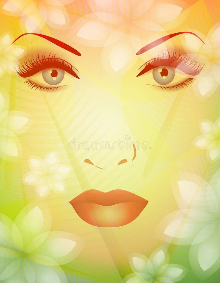 Beauty of Nature Spring Face Stock Vector - Illustration of flower ...