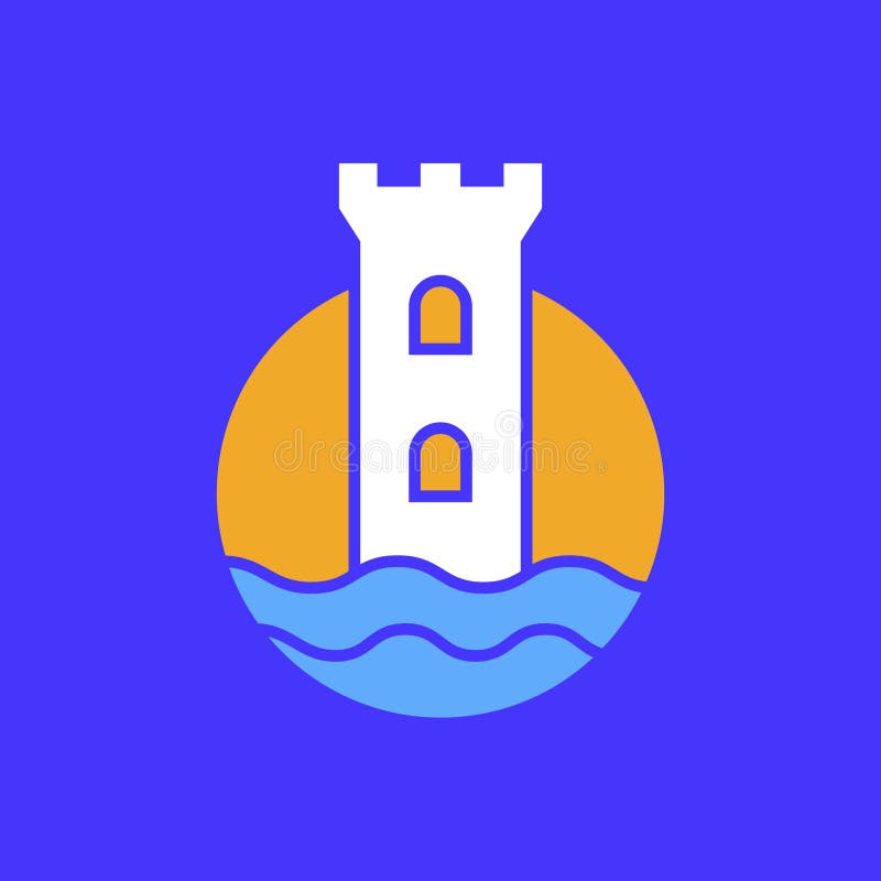 Beauty Ocean Castle Colorful Logo Design Vector Stock Vector ...