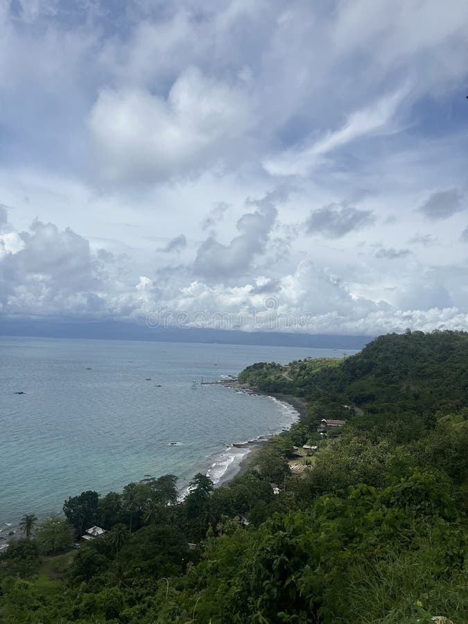 The Beauty of the Ocean View from the Top of the Hill Stock Photo ...