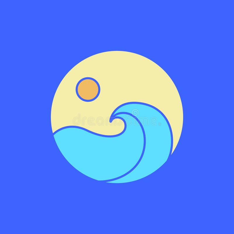 Beauty Ocean Waves Colorful Logo Design Vector Stock Vector ...