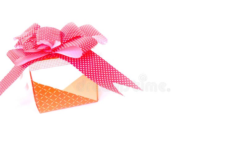 Beauty Orange Gift with Red Bow Stock Image - Image of orange, beauty ...