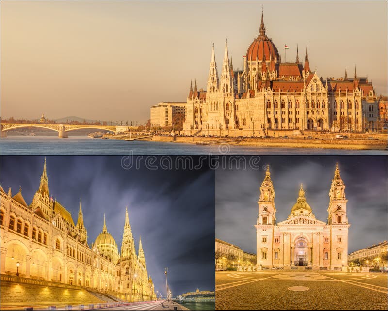 The Beauty Panorama of Attractions Budapest. Stock Photo - Image of ...