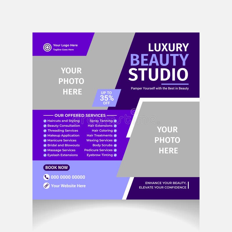 Beauty Parlor Social Media Post Design Stock Vector - Illustration of ...