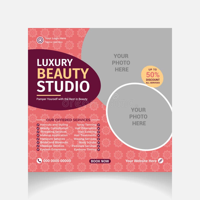 Beauty Parlor Social Media Post Stock Vector - Illustration of ...