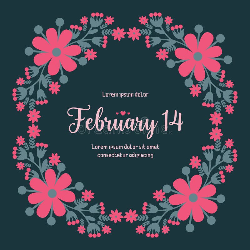 The Beauty Pattern of Leaf and Pink Wreath Frame, for Unique 14 ...