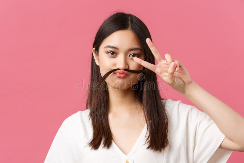 Beauty People Emotions And Summer Leisure Concept Playful And Silly