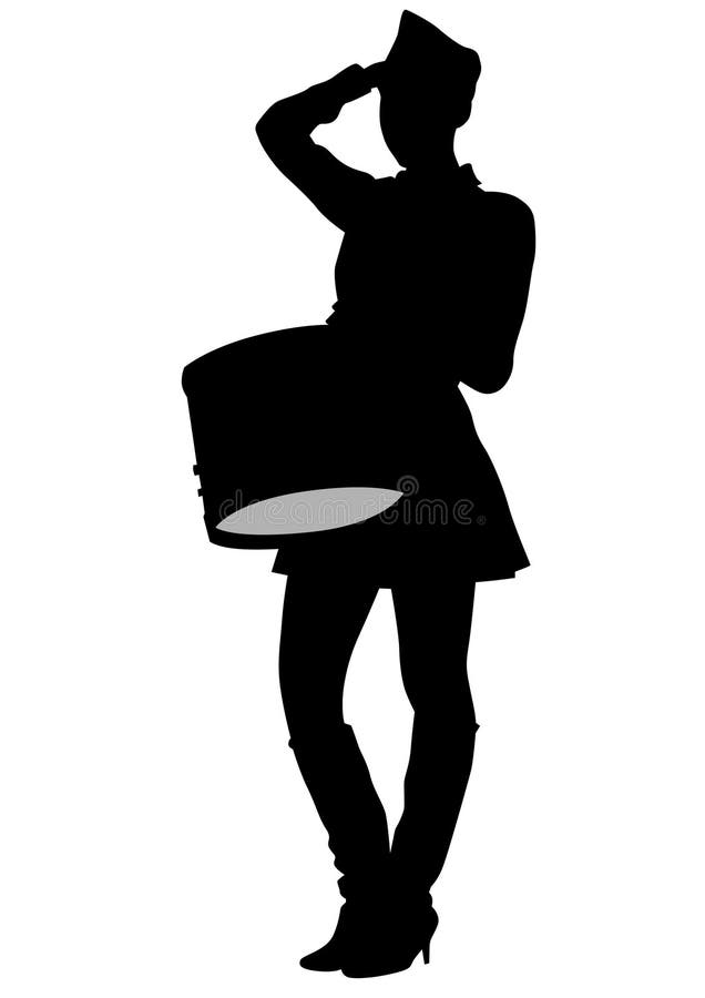 Girls in Uniform with Drums Stock Vector - Illustration of cartoon ...