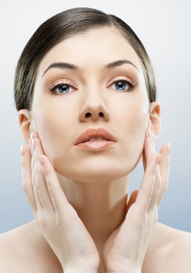 Beauty female face stock image. Image of caucasian, white - 34330241