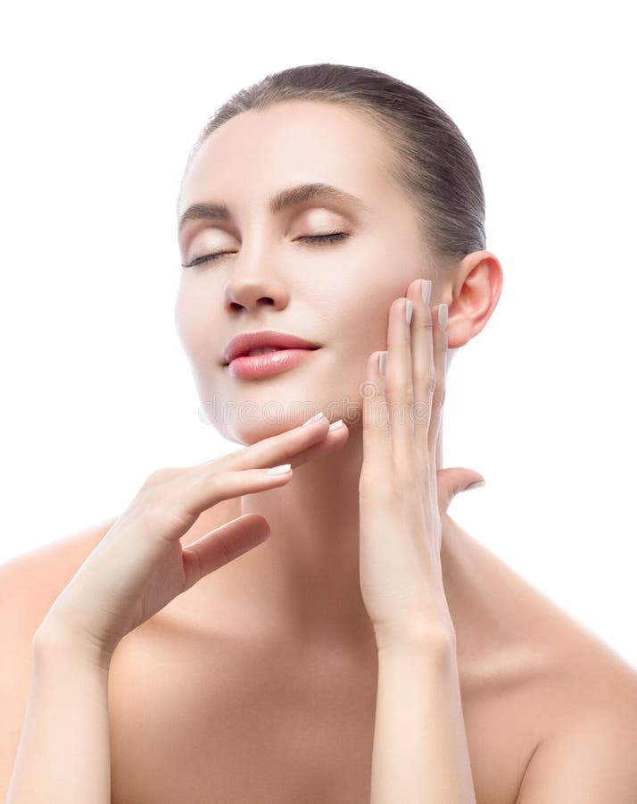 Beautiful Spa Woman Beauty Portrait Isolated On White Background Stock