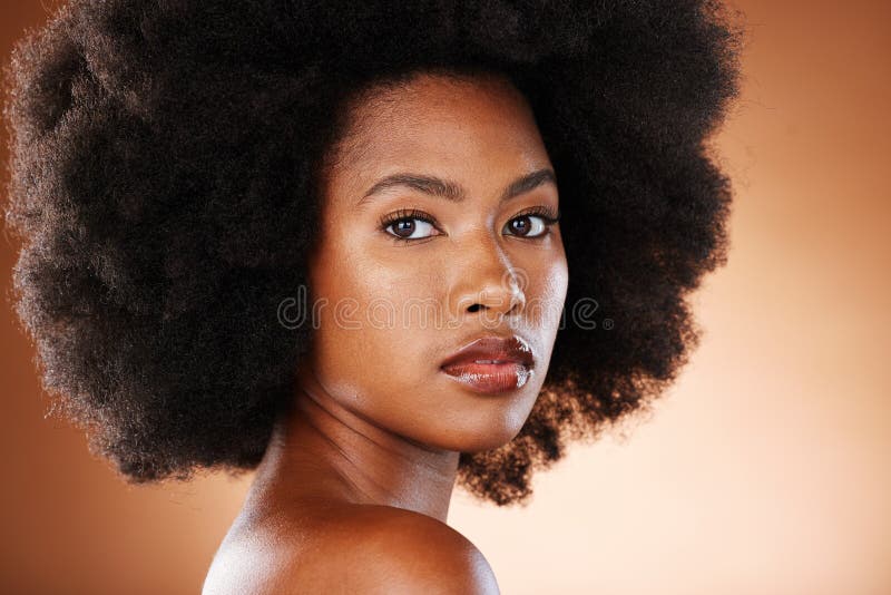 Beauty Portrait Of Black Woman With Skincare Hair Care And Natural