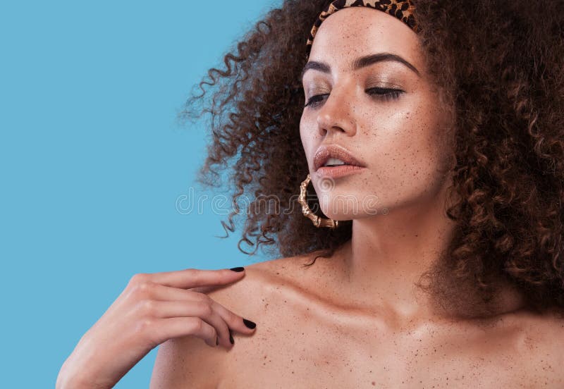 Beauty Portrait Of The Girl With Rorschach Test On Her Face Stock Image