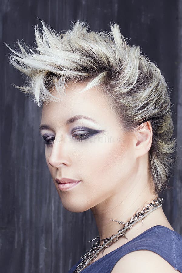 Beauty Portrait in Punk Style Stock Image - Image of beautiful ...