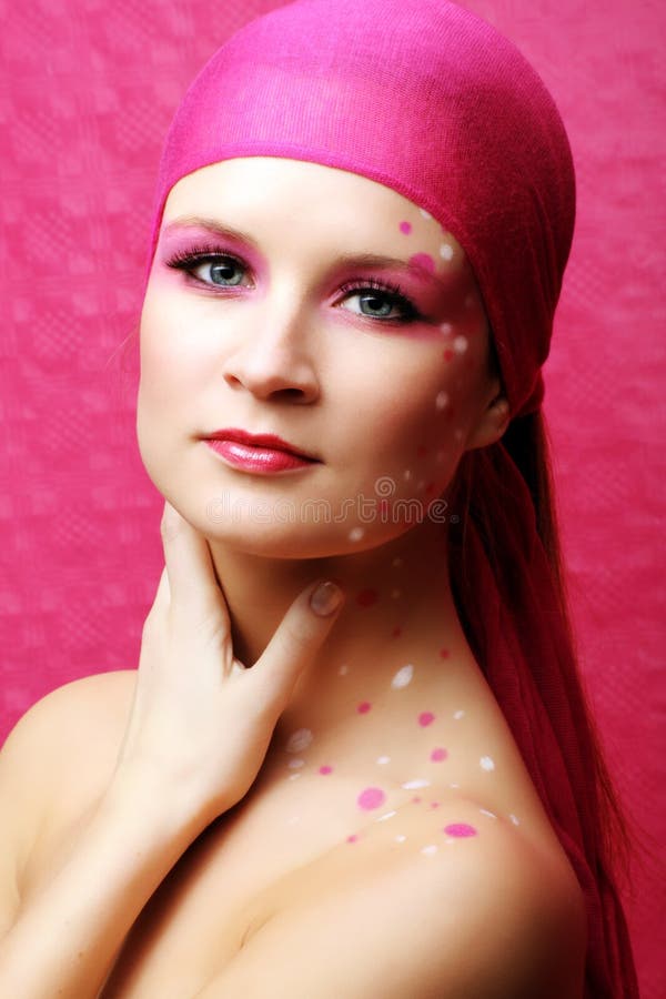 Beauty Portrait of a Woman in Pink Stock Image - Image of recover ...