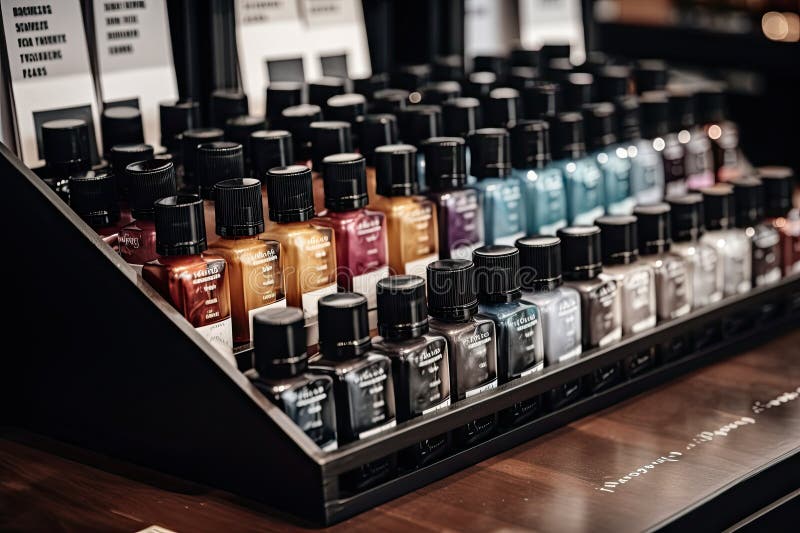 Beauty Product Display Counter Full of Products Stock Illustration ...