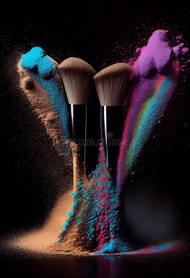 Beauty Product Exploding with Vibrant Colors and Powder ,generative AI ...