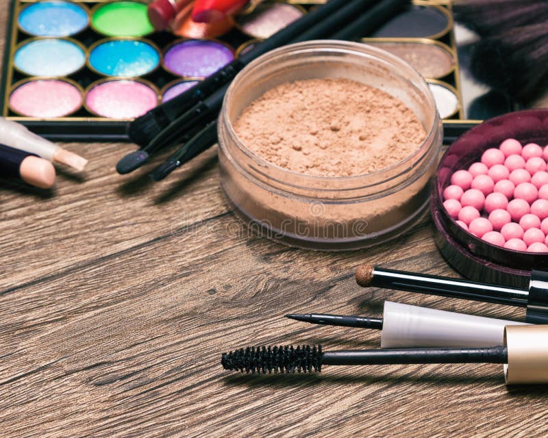 Beauty Products - Makeup Essentials Stock Image - Image of close, focus ...