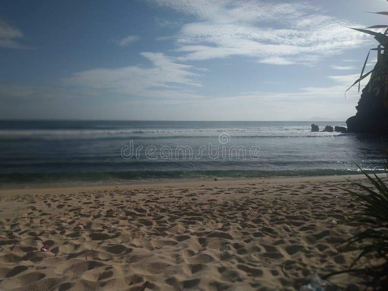 The Beauty of a Quiet Beach with Clean White Sand Stock Photo - Image ...