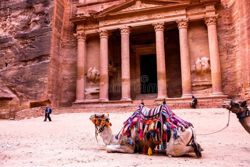 Beauty of Rocks and Ancient Architecture in Petra, Jordan. Ancient ...