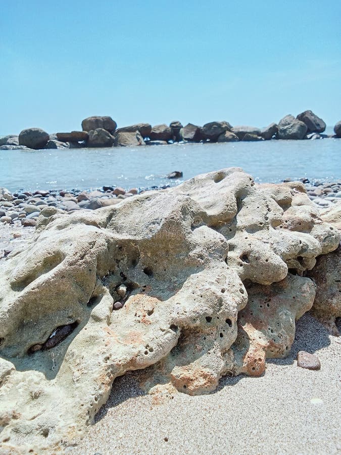 The Beauty of the Rocks on the Beach Which is Very Stunning Stock Image ...