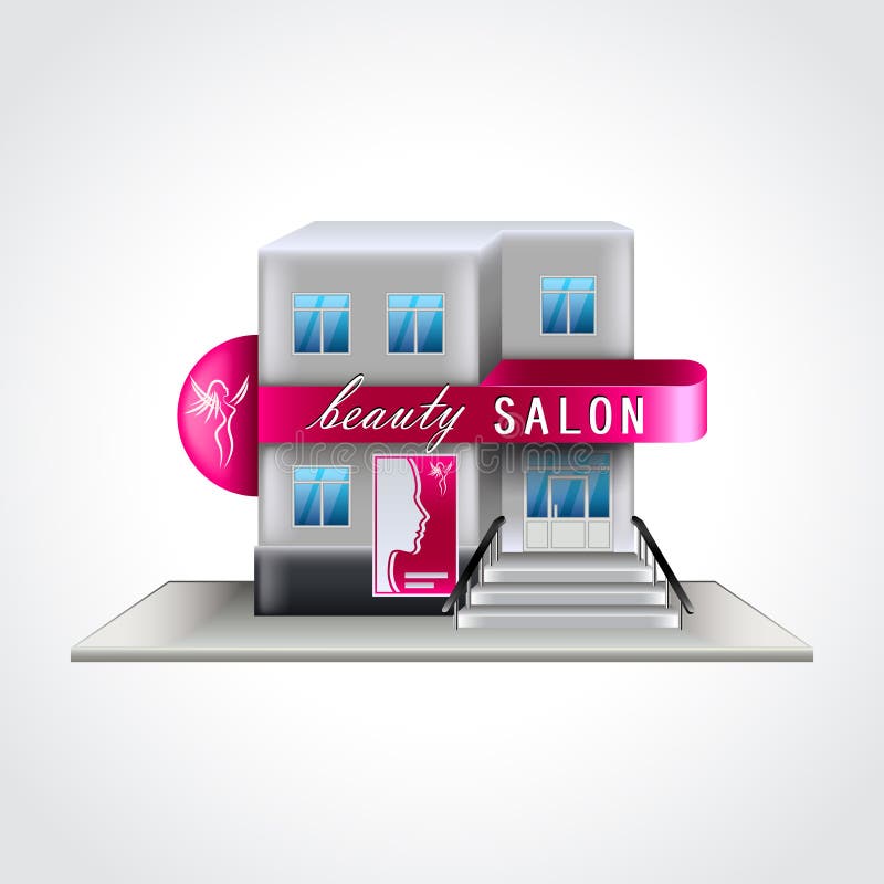 Beauty Salon Building Vector Illustration Stock Vector - Illustration ...