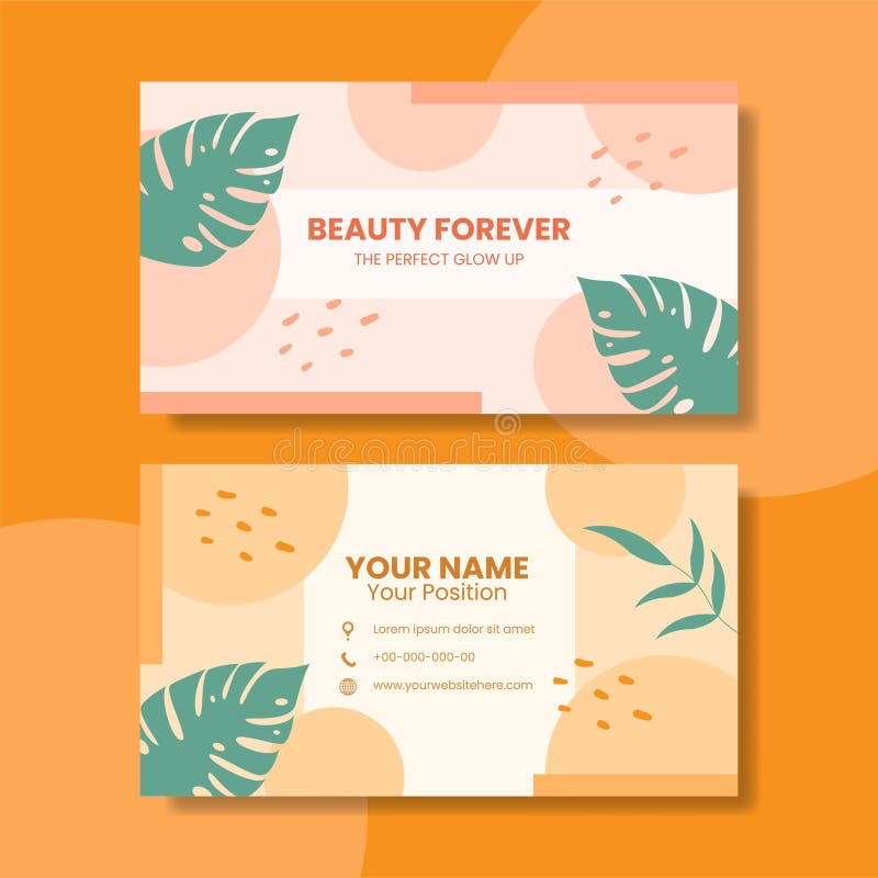 Beauty Salon Card Horizontal Template Flat Cartoon Background Vector ...