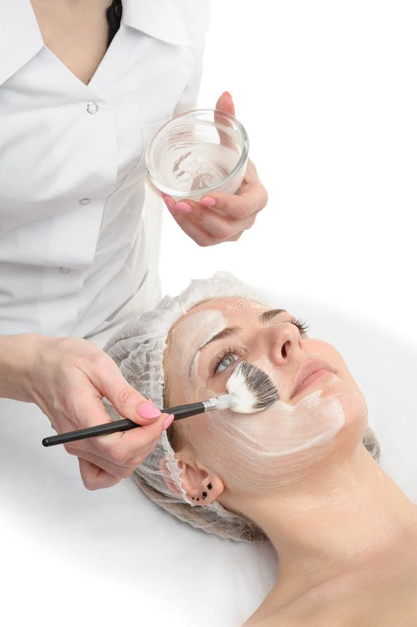 Beauty Salon, Facial Mask Applying Stock Image - Image of salon ...