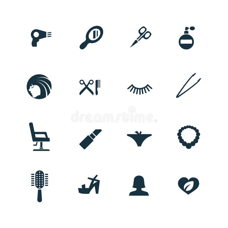 Salon Icons Set, Cartoon Style Stock Vector - Illustration of classic ...