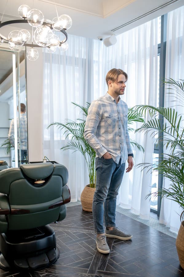 A Tall Pampered Man at the Beauty Salon Stock Photo - Image of customer ...