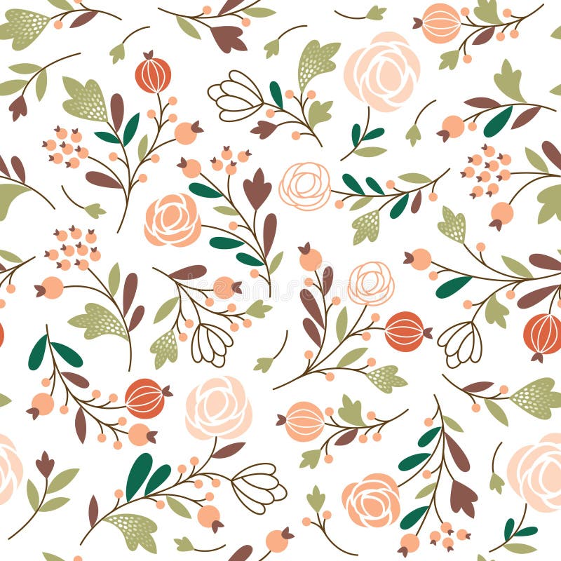 Seamless floral pattern stock vector. Illustration of backdrop - 23780811