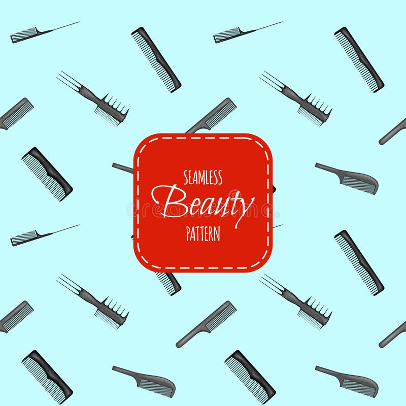 Beauty Seamless Pattern with Combs. Cartoon Style Stock Illustration ...