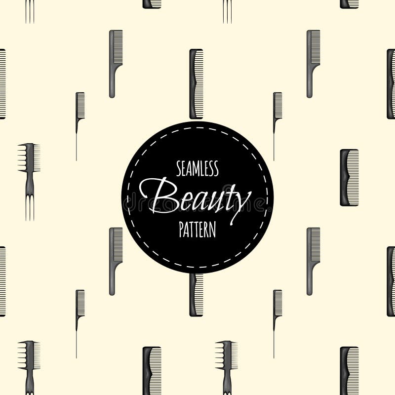Beauty Seamless Pattern with Combs. Cartoon Style. Vector Illustration ...