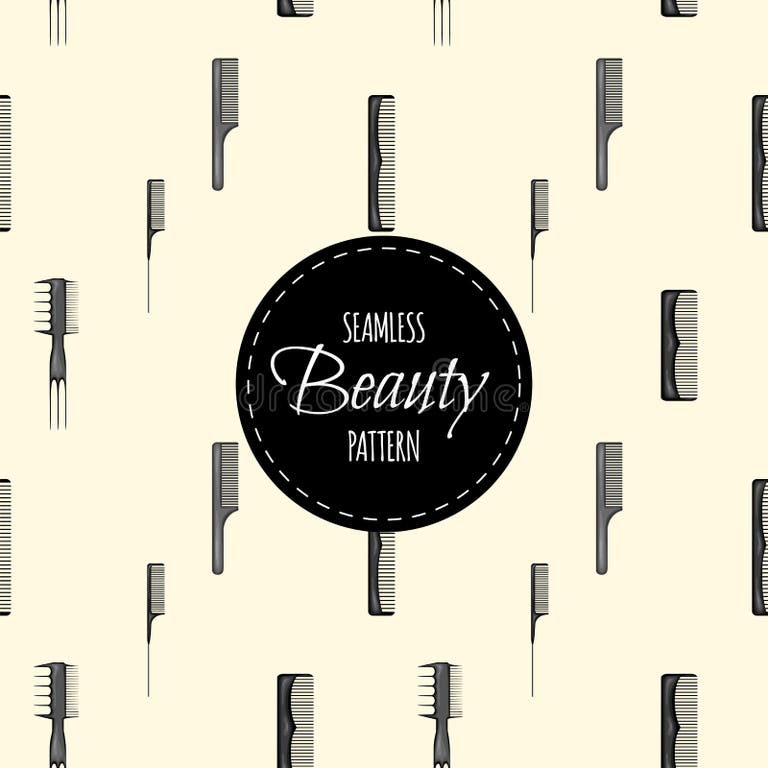 Beauty Seamless Pattern with Combs. Cartoon Style. Vector Illustration ...