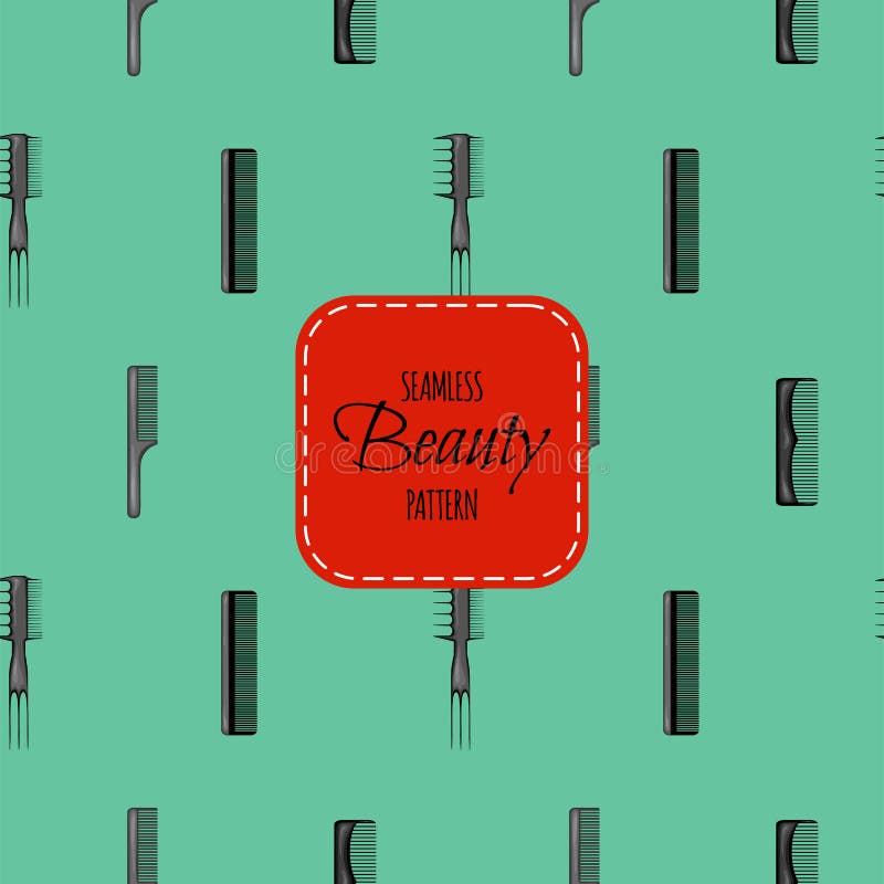 Beauty Seamless Pattern with Combs. Cartoon Style Stock Illustration ...