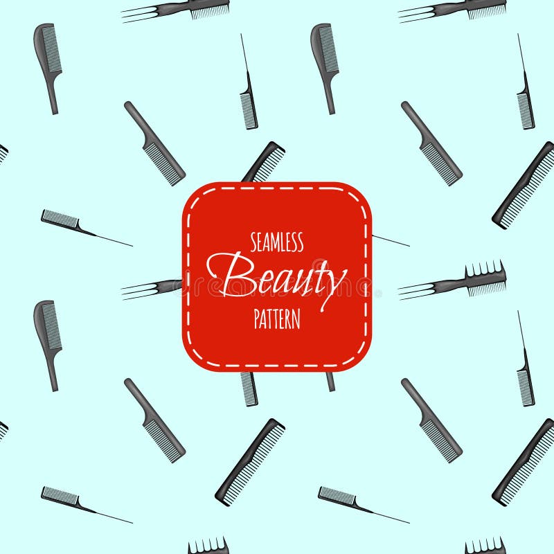 Beauty Seamless Pattern with Combs. Cartoon Style Stock Illustration ...