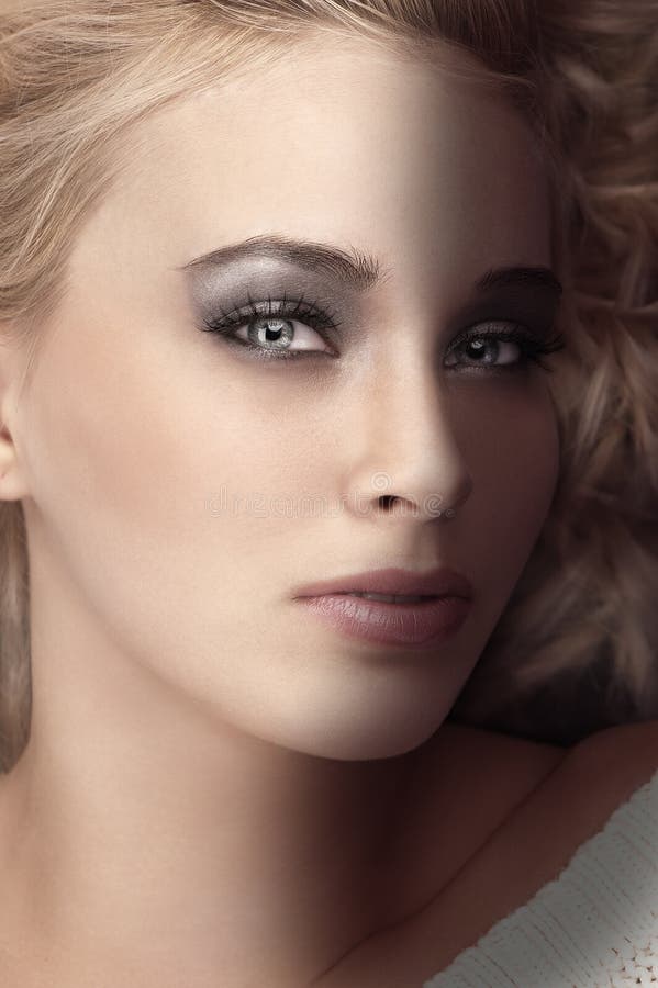 Beauty Shot of a Blonde with Very Expressive Eyes Stock Photo - Image ...