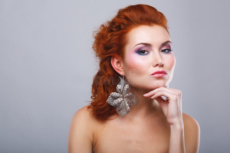 Beauty Shot of Woman with Makeup Stock Photo - Image of caucasian, girl ...