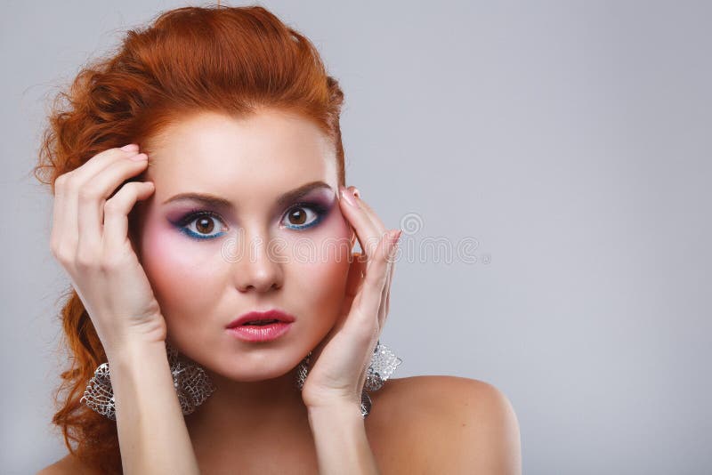 Beauty Shot of Woman with Makeup Stock Photo - Image of girl, clean ...