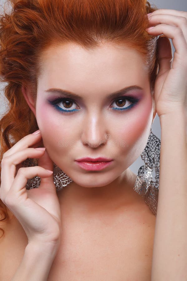 Beauty Shot of Woman with Makeup Stock Photo - Image of people, glamour ...