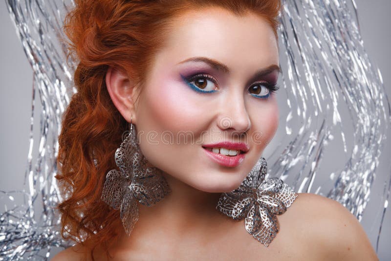 Beauty Shot of Woman with Makeup Stock Image - Image of fashion ...
